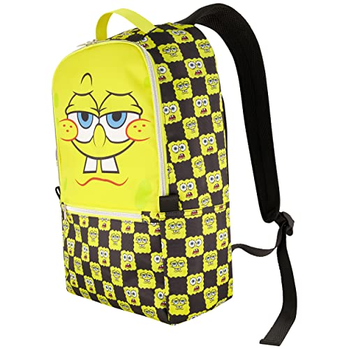 Concept One SpongeBob SquarePants 13 Inch Sleeve Laptop Backpack, Checkered Padded Computer Bag for Commute or Travel, Multi