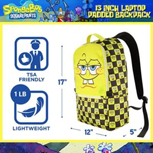 Concept One SpongeBob SquarePants 13 Inch Sleeve Laptop Backpack, Checkered Padded Computer Bag for Commute or Travel, Multi