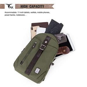 TAK crossbody bag for Men Women Small Sling Bag,Waterproof Crossbody Backpack ,Lightweight Shoulder Bag Hiking Travel Daypack