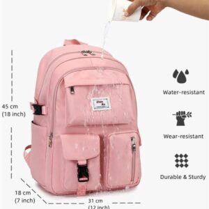 Kawaii Laptop Backpack Preppy 15.6 Inch JK Plaid Check Cute School Travel Book Bag Computer Daypack Nurse Teacher (Black)