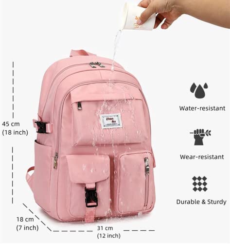 Kawaii Laptop Backpack Preppy 15.6 Inch JK Plaid Check Cute School Travel Book Bag Computer Daypack Nurse Teacher (Black)