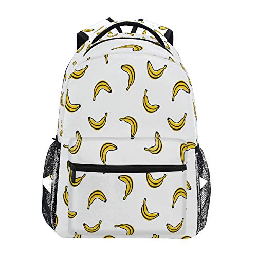 MOYYO Fruit Yellow Banana School Backpack Fashion Print College Bookbag Casual Lightweight Travel Camping Laptop Daypack for Teens Girl Boy Women Men