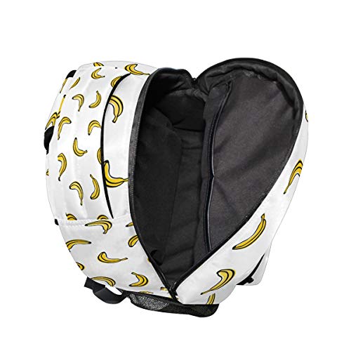 MOYYO Fruit Yellow Banana School Backpack Fashion Print College Bookbag Casual Lightweight Travel Camping Laptop Daypack for Teens Girl Boy Women Men