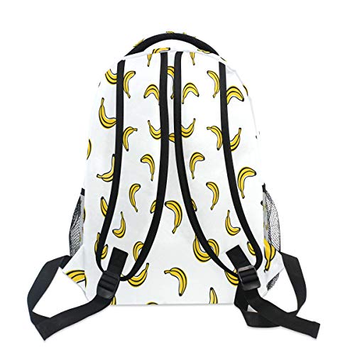 MOYYO Fruit Yellow Banana School Backpack Fashion Print College Bookbag Casual Lightweight Travel Camping Laptop Daypack for Teens Girl Boy Women Men