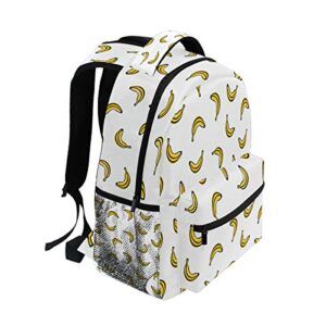 MOYYO Fruit Yellow Banana School Backpack Fashion Print College Bookbag Casual Lightweight Travel Camping Laptop Daypack for Teens Girl Boy Women Men