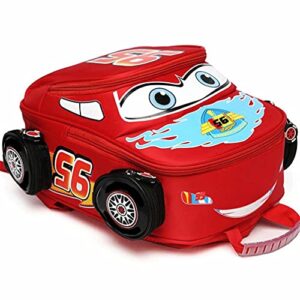 toddler boys girls backpack waterproof cartoon truck car kindergarten child snack school bag (red)