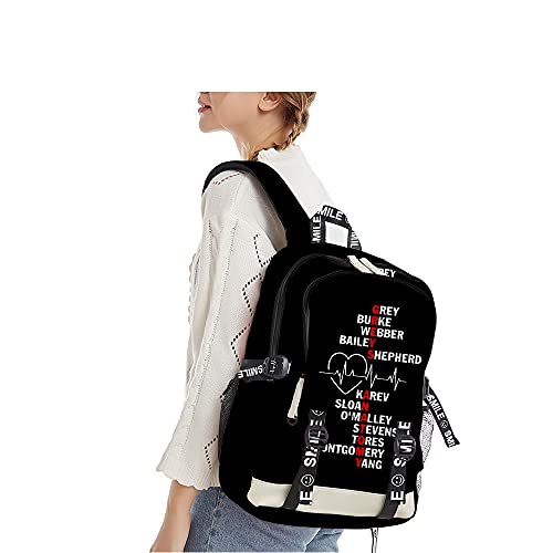 TV Greys Anatomy Merch Backpack black Oxford School Bag Teenager Child Bag Travel Backpack (3.1)