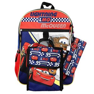 the lightning mcqueen disney cars backpack and lunch box set for kids 6 piece