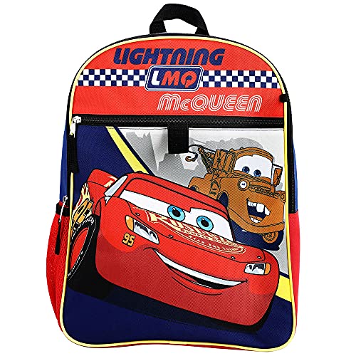 The Lightning McQueen Disney Cars Backpack and Lunch box set for kids 6 piece