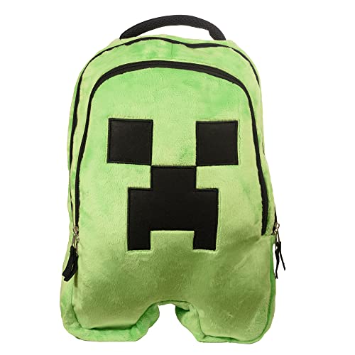 AI ACCESSORY INNOVATIONS Minecraft Creeper Backpack for Boys & Girls, Gaming Bookbag with Double Compartment, Padded Adjustable Mesh Straps, & Padded Top Handle, 16 Inches