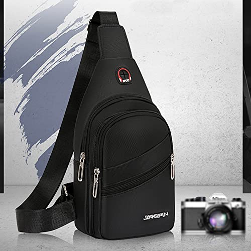 Karymi Waterproof Crossbody Backpack with Headphone Jack, Men Ladies Multipurpose Chest Bag, Liberate Your Hands and Pockets