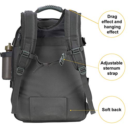 Greencity Expandable Backpack Large Outdoor 3 Day Assault Rucksack Military Tactical Travel Backpack Molle System for Men（Grey）