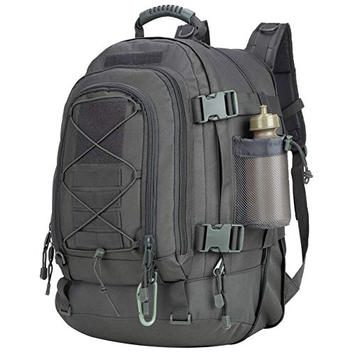 Greencity Expandable Backpack Large Outdoor 3 Day Assault Rucksack Military Tactical Travel Backpack Molle System for Men（Grey）