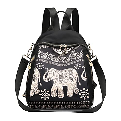 FENICAL Backpack Elephant Anti- Theft Nylon Travel Daypack Multipurpose Shoulder Bag for Women Ladies