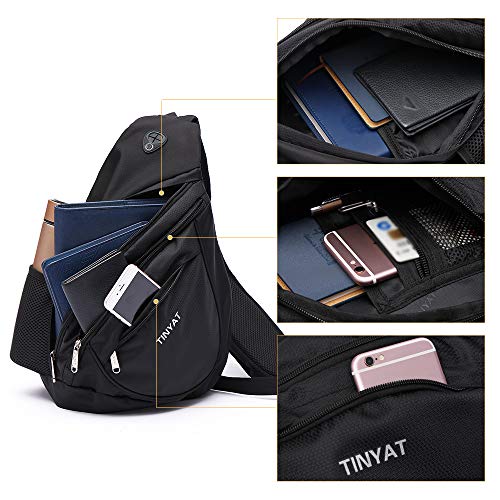 TINYAT Sling Bag Sport Rucksack Chest Bag Travel Casual Crossbody Shoulder Bag for Camping Gym Cycling Biking T509