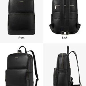 BOSTANTEN Leather Laptop Backpack for Women 15.6 inch Computer Bag College Student Daypack Back to School Supplies Travel Bag