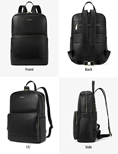 BOSTANTEN Leather Laptop Backpack for Women 15.6 inch Computer Bag College Student Daypack Back to School Supplies Travel Bag