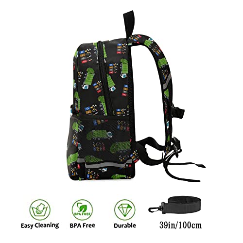 XDMXY Garbage Truck Kid's Toddler Backpack for Boys Girls Preschool Nursery with Safety Leash (01145)