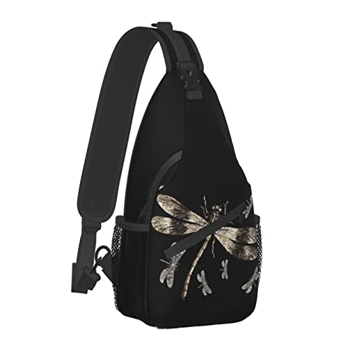 Dragonfly Sling Bag Crossbody Chest Daypack Casual Backpack Women Shoulder Bag For Travel Hiking Shopping Yoga