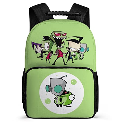 16 Inch Shoulders Bag Invader Cartoon_Zim Unisex Adults Teenagers Children's Backpack Student Schoolbag