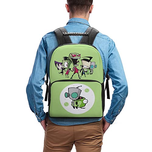 16 Inch Shoulders Bag Invader Cartoon_Zim Unisex Adults Teenagers Children's Backpack Student Schoolbag