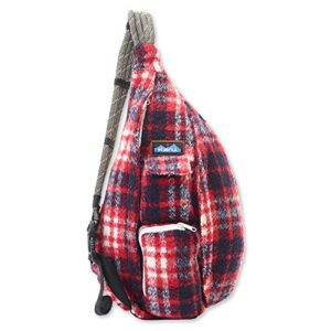 kavu plaid rope sling bag crossbody backpack with adjustable shoulder strap – americana