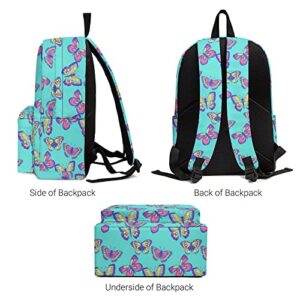 Ewobicrt Blue Butterfly Backpack 16.7 inch Large Cute Laptop Bag Casual Daypack Bookbag for Work Travel Camping