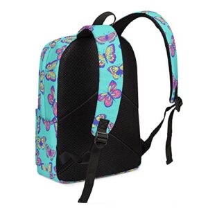 Ewobicrt Blue Butterfly Backpack 16.7 inch Large Cute Laptop Bag Casual Daypack Bookbag for Work Travel Camping