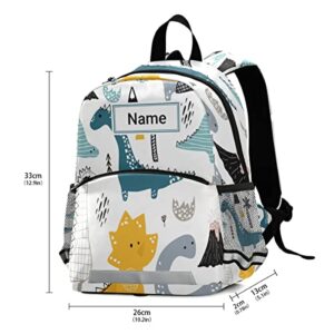 Custom Kid's Name Cute Toddler Backpack Personalized Dino in Scandinavian Style Mini Bag for Baby Girl Boy Age 3-7