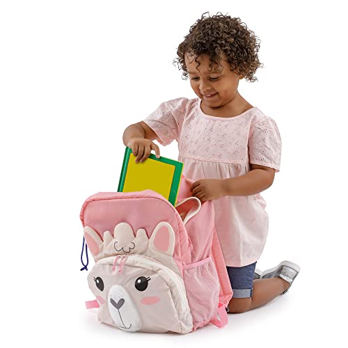 Outdoor Gear Girl's Izzie the Llama Kid's Backpack - 15 Liter (Pink & Cream, 11"x4.5"x14")