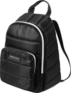 arctic zone quilted, insulated backpack style lunch pack – black