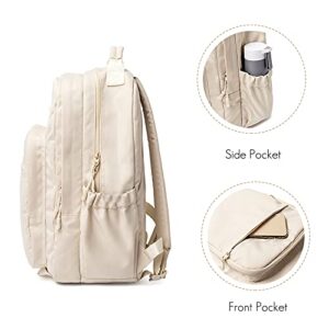 FANDARE Casual Backpack Men Women 15.6 inch Laptop Daypacks School College Bag Rucksack for School Hiking Camping Travel Outdoor Activities Waterproof Polyester Khaki