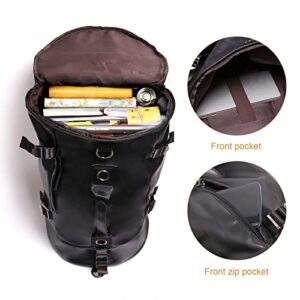 Leather Travel Duffel Bags For Men Chao Ran Black College School Student Backpack Waterproof Airplane Carry On Bags For Business 3 Usage As Handbag, A Shoulder Bag And Backpack