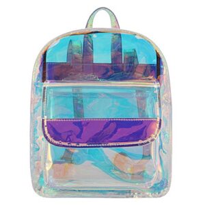 candice women shiny hologram holographic transparent shoulder bag satchel backpack