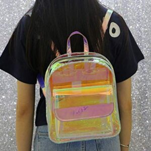 Candice Women Shiny Hologram Holographic Transparent Shoulder Bag Satchel Backpack