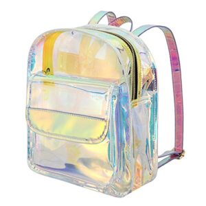 Candice Women Shiny Hologram Holographic Transparent Shoulder Bag Satchel Backpack