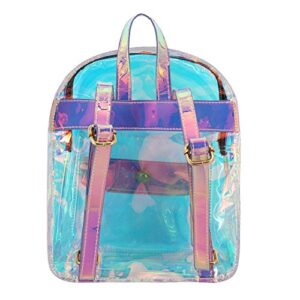 Candice Women Shiny Hologram Holographic Transparent Shoulder Bag Satchel Backpack