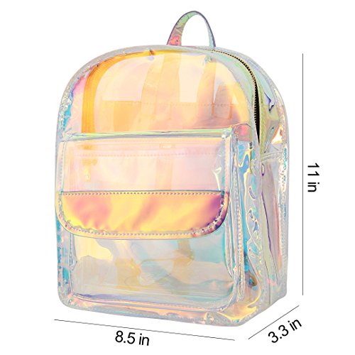 Candice Women Shiny Hologram Holographic Transparent Shoulder Bag Satchel Backpack