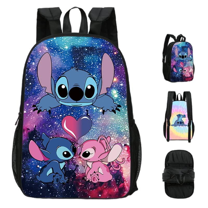 Edles Elves stitch double sided Backpack Anime for School Cosplay Cartoon Bag Trip 3D Printed Daypack