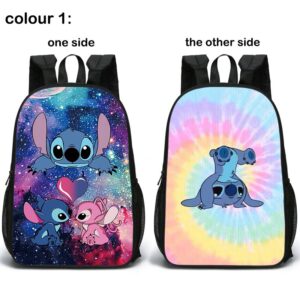 Edles Elves stitch double sided Backpack Anime for School Cosplay Cartoon Bag Trip 3D Printed Daypack