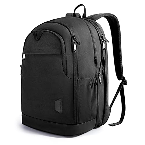 BAGSMART Laptop Backpack for Men Women Expandable Travel Backpacks fits 17.3 Inch Computer with Charging Port Water Resistant Large Bookbags Casual Daypack for School Work Business Trip College,Black