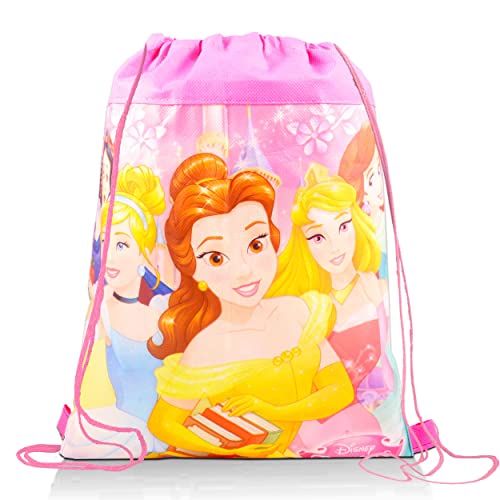 Disney Princess Mini Backpack and Drawstring Bag for Girls - Bundle with 11” Disney Princess Mini Backpack, Drawstring Bag, Water Bottle, Stickers, More | Princess Backpack for Girls