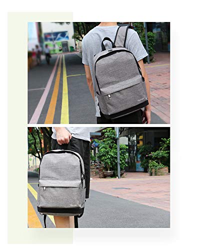 Kids School Backpack, Classic Basic Kids Backpacks 15.6 inch Laptop Bookbag with USB Charging Port Lightweight Casual Daypack Water Resistant Travel Bookbag Student Backpack for Teens Boys Girls, Grey