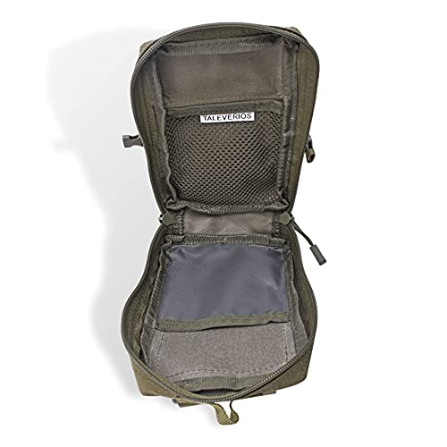 Taleverios - Mini Tactical Pouch - Detachable - Waterproof Holder with Rip Away Patch for Quick Accessibility - Multiple Compartments and Pockets