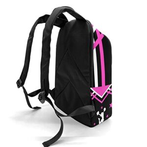 Cheerleader Cheer Pink Personalized Backpack for Teen Boys Girls,Custom Travel Backpack Bookbag Casual Bag Name Gift