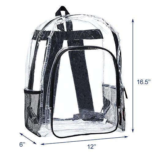 Clearworld Heavy Duty Clear Backpack,Transparent Backpack for Work,School,Sports