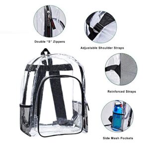 Clearworld Heavy Duty Clear Backpack,Transparent Backpack for Work,School,Sports