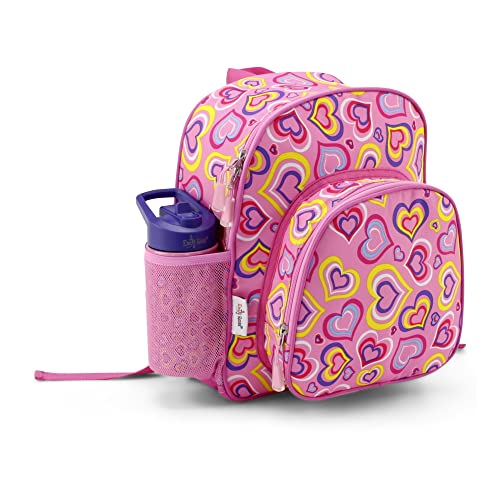 Emily Rose 12.5-Inch Back Pack Girls | Toddler Bag Perfect for Preschool and Travel | Features Padded Back and Adjustable Straps | BONUS: Includes matching notebook and 2 pencils! (Playful Hearts)