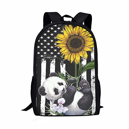 HUIACONG Panda Backpack for Girls Kids' Backpacks Lightweight Bookbags Big School Bag Pack for Boys Children College Backpack School Bag