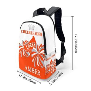 XOZOTY Funny Cheerleader Orange White Backpack for Sport Hiking Nylon Waterproof Bookbag